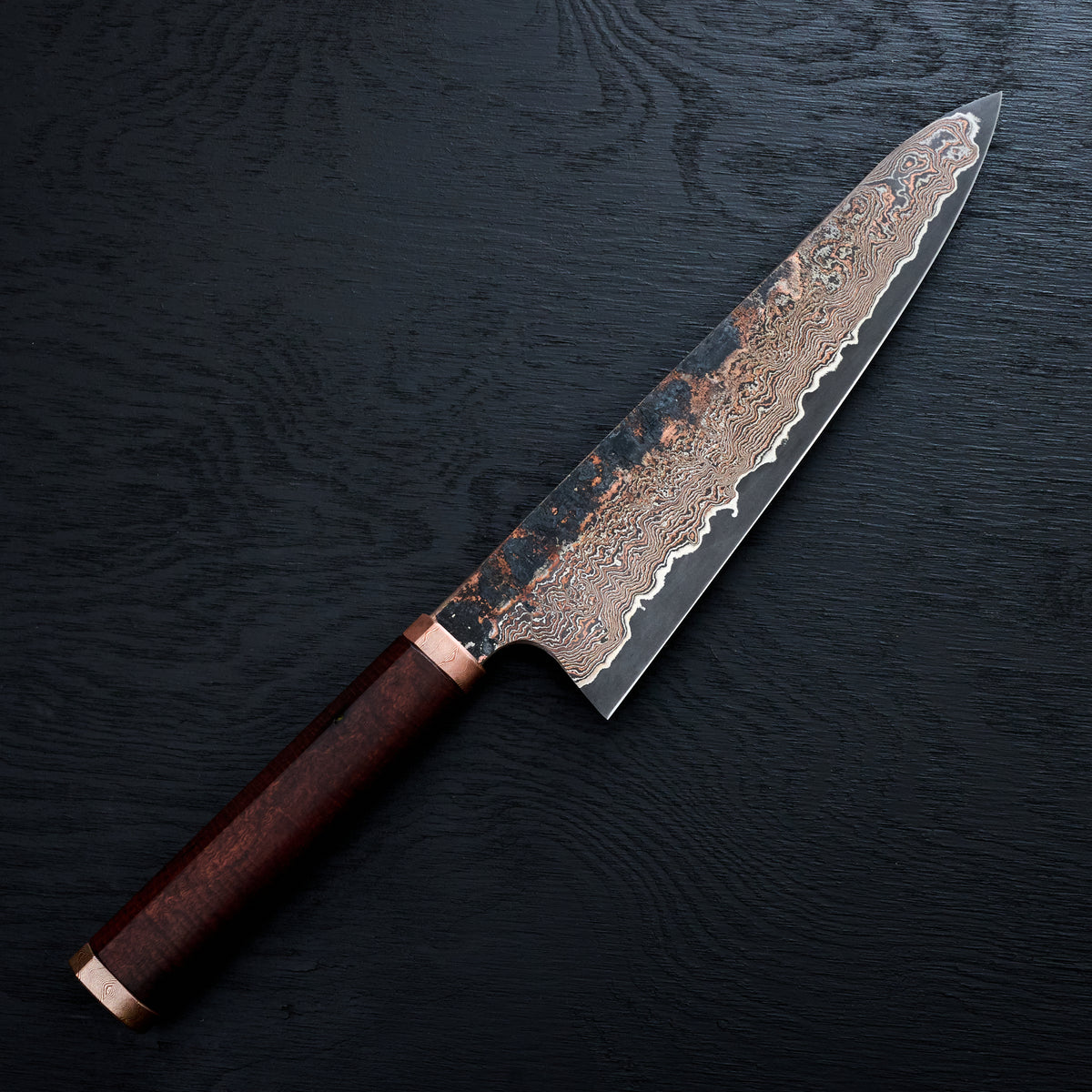 Gyuto 230mm Copper Damascus Clad Apex Ultra, Mokume-gane & Gidgee ...