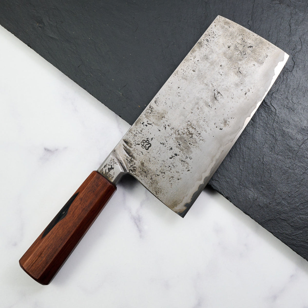Cleaver 175mm Wrought Iron Clad Aogami #2 Water Quenched ...