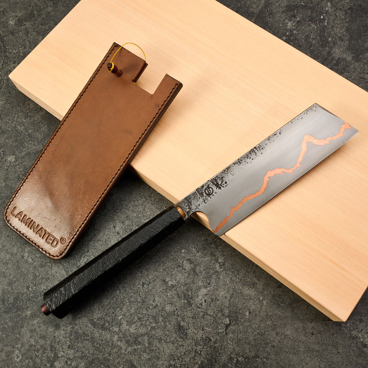 Nakiri 170mm Cru-Core GoMai (0.95C) Copper & 15N20 Cladding ...
